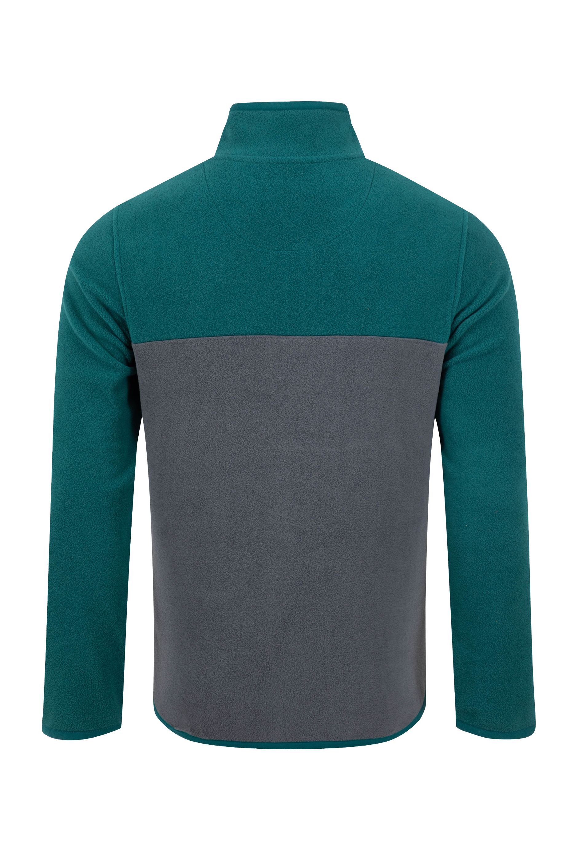 Tristan Colour Block Micro Fleece Cedar Green | Weird Fish