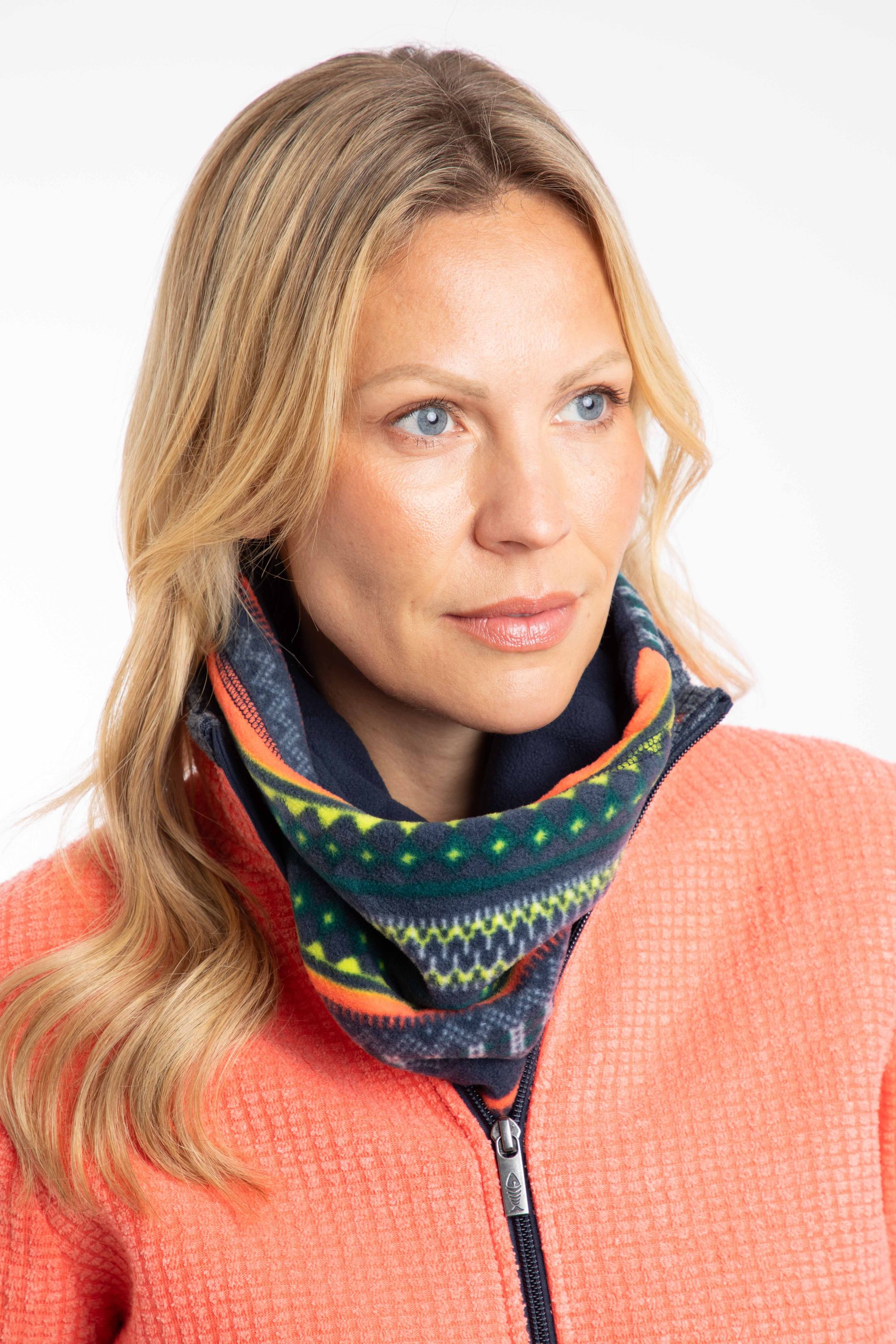 Camira Printed Reversible Fleece Snood Navy | Weird Fish