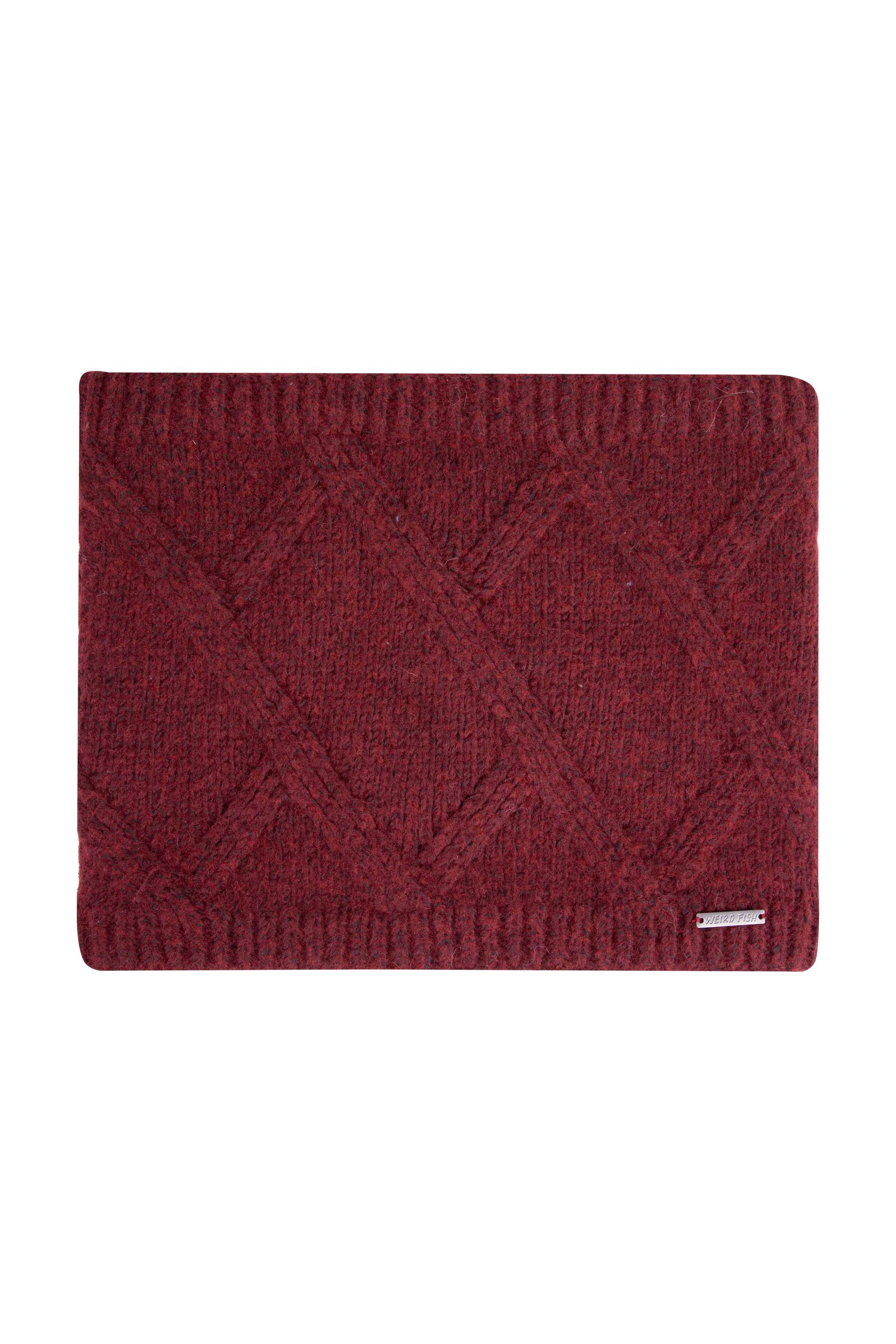 Candy Cable Knitted Faux Fur Lined Snood Garnet | Weird Fish