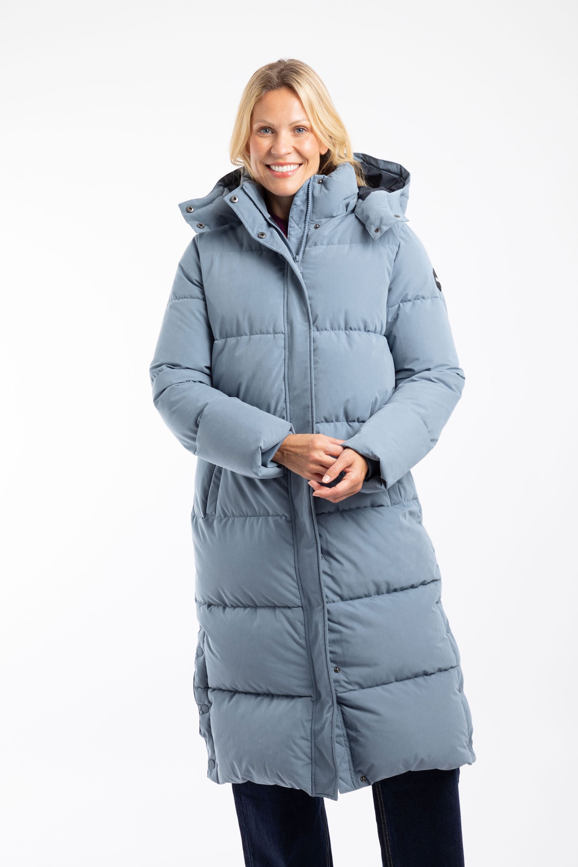 Kenley Heavyweight Longline Duvet Coat Lake Blue | Weird Fish