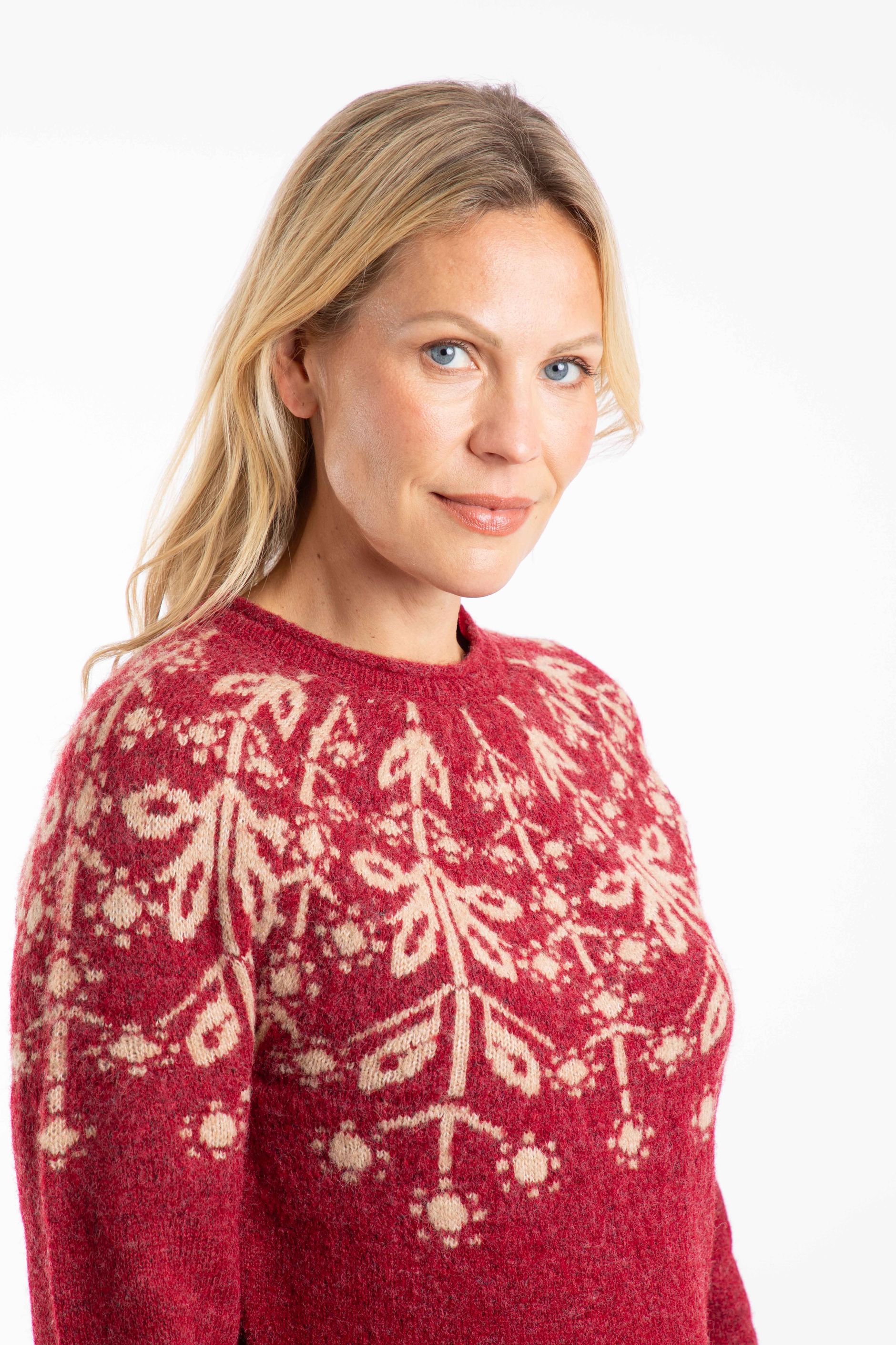 Blakely Fair Isle Knitted Dress Rhubarb | Weird Fish