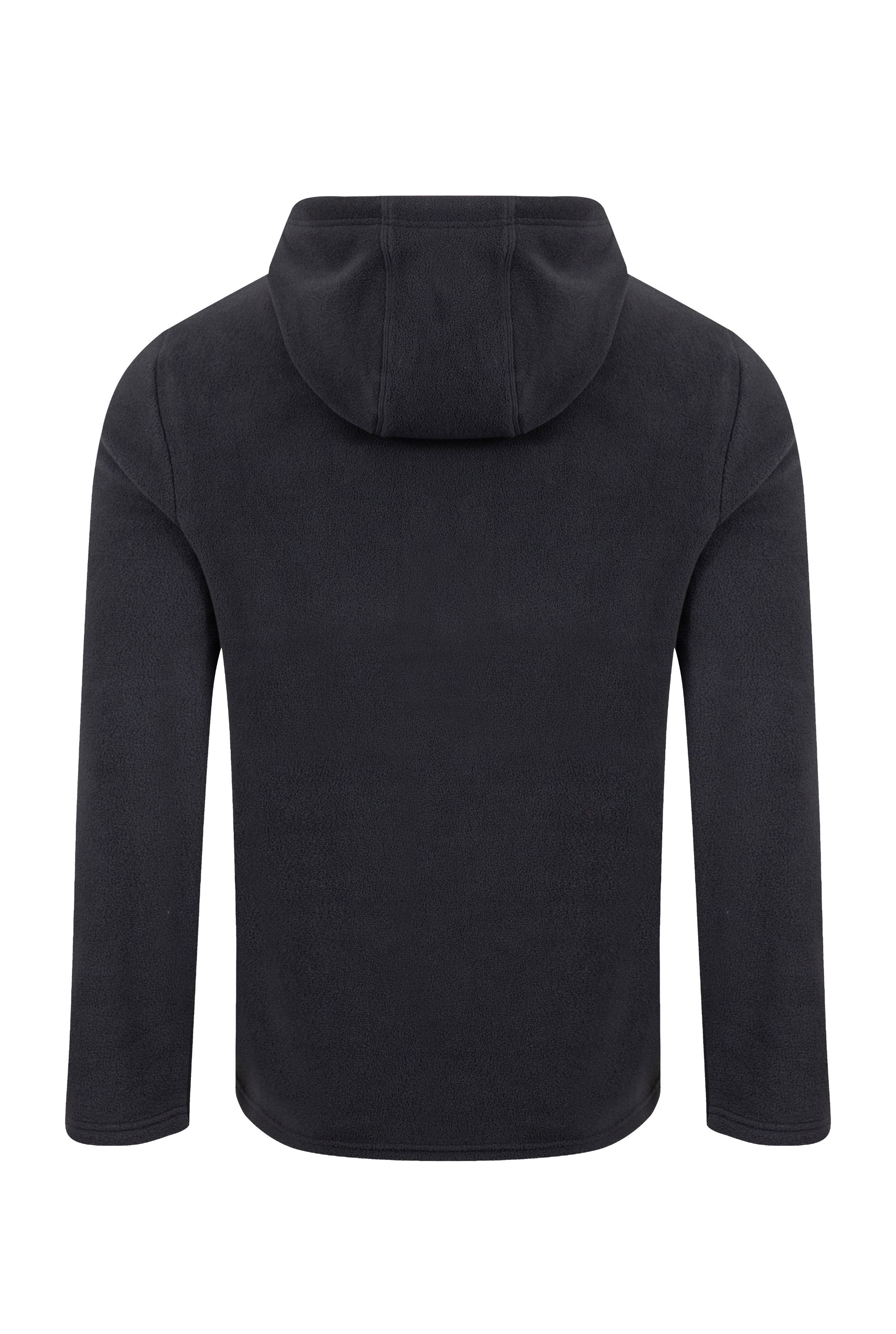 Gervase 1/4 Zip Microfleece Hoodie Black | Weird Fish