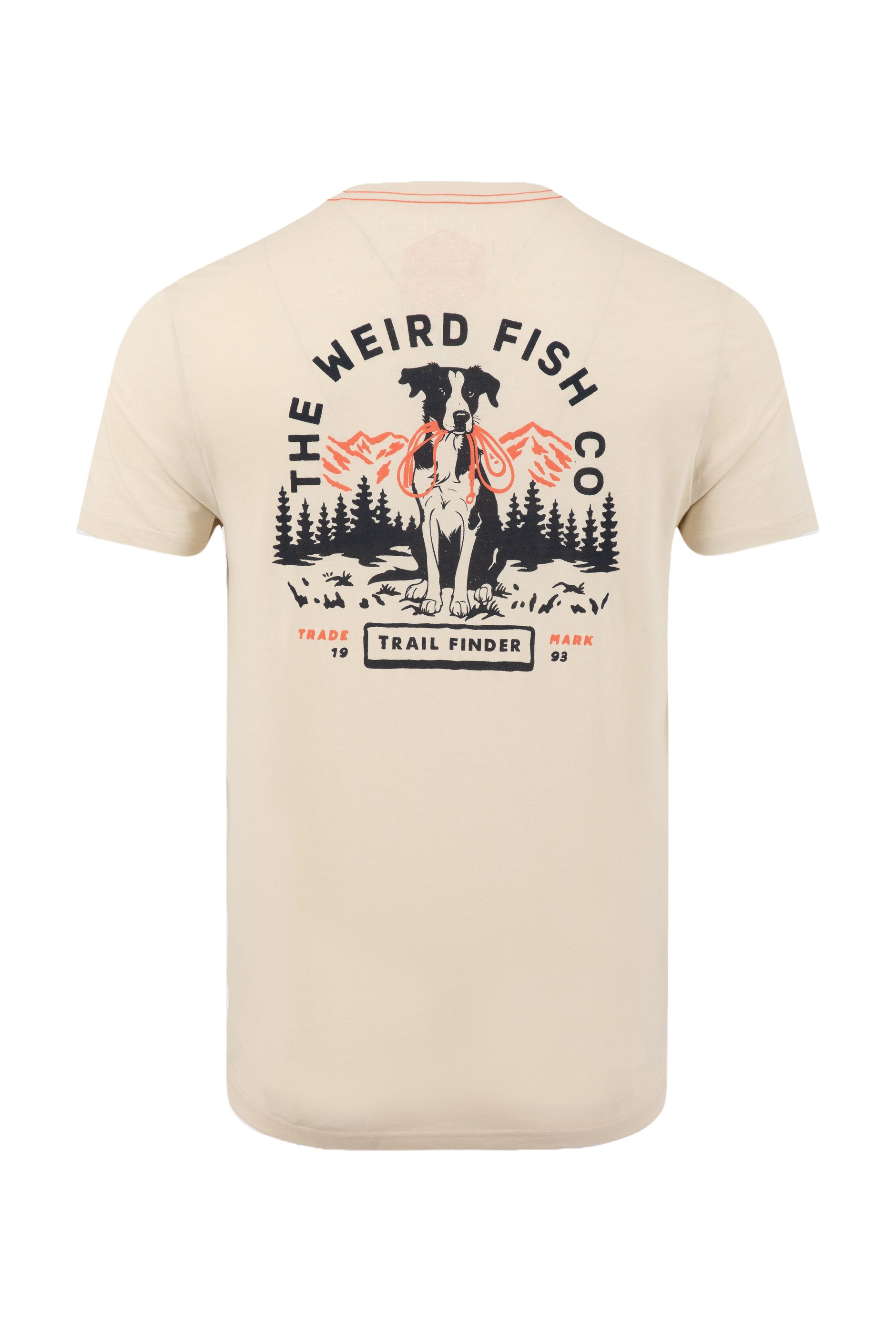 Dog Trails Back Print Graphic T-Shirt Egg Shell | Weird Fish