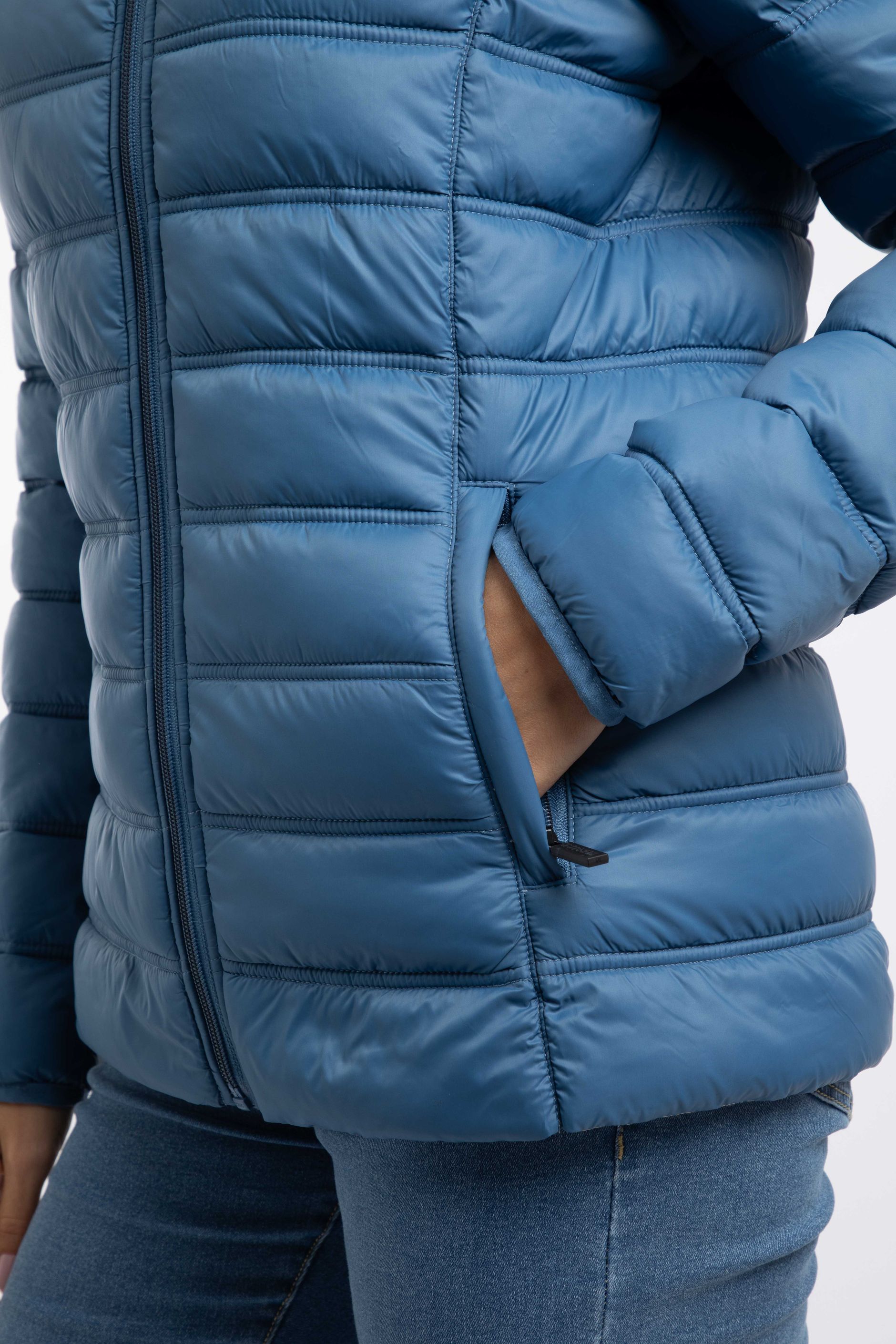 Eshka Lightweight Padded Jacket Washed Blue | Weird Fish