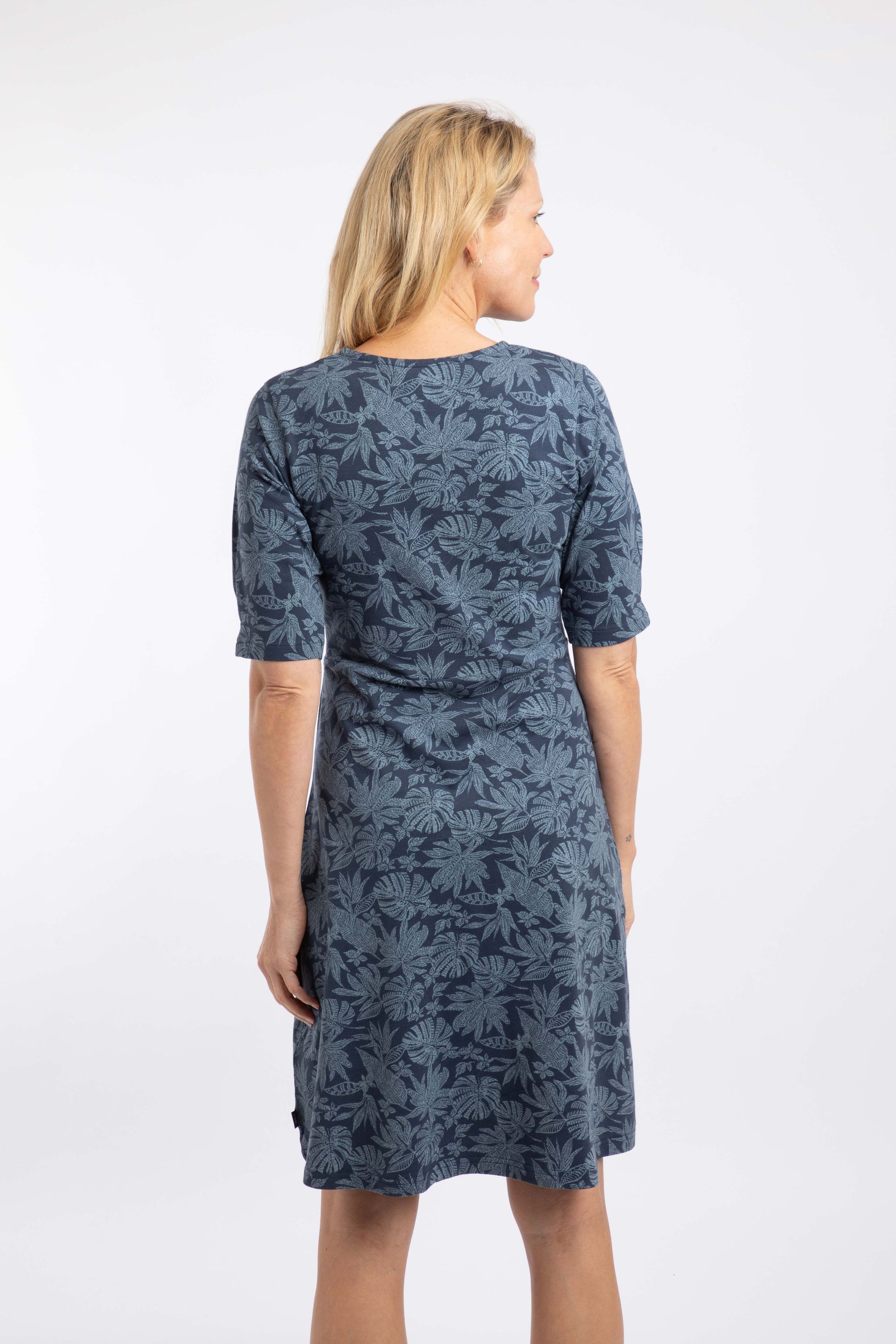 Cassandra Jersey Swing Dress Blue Mirage | Weird Fish