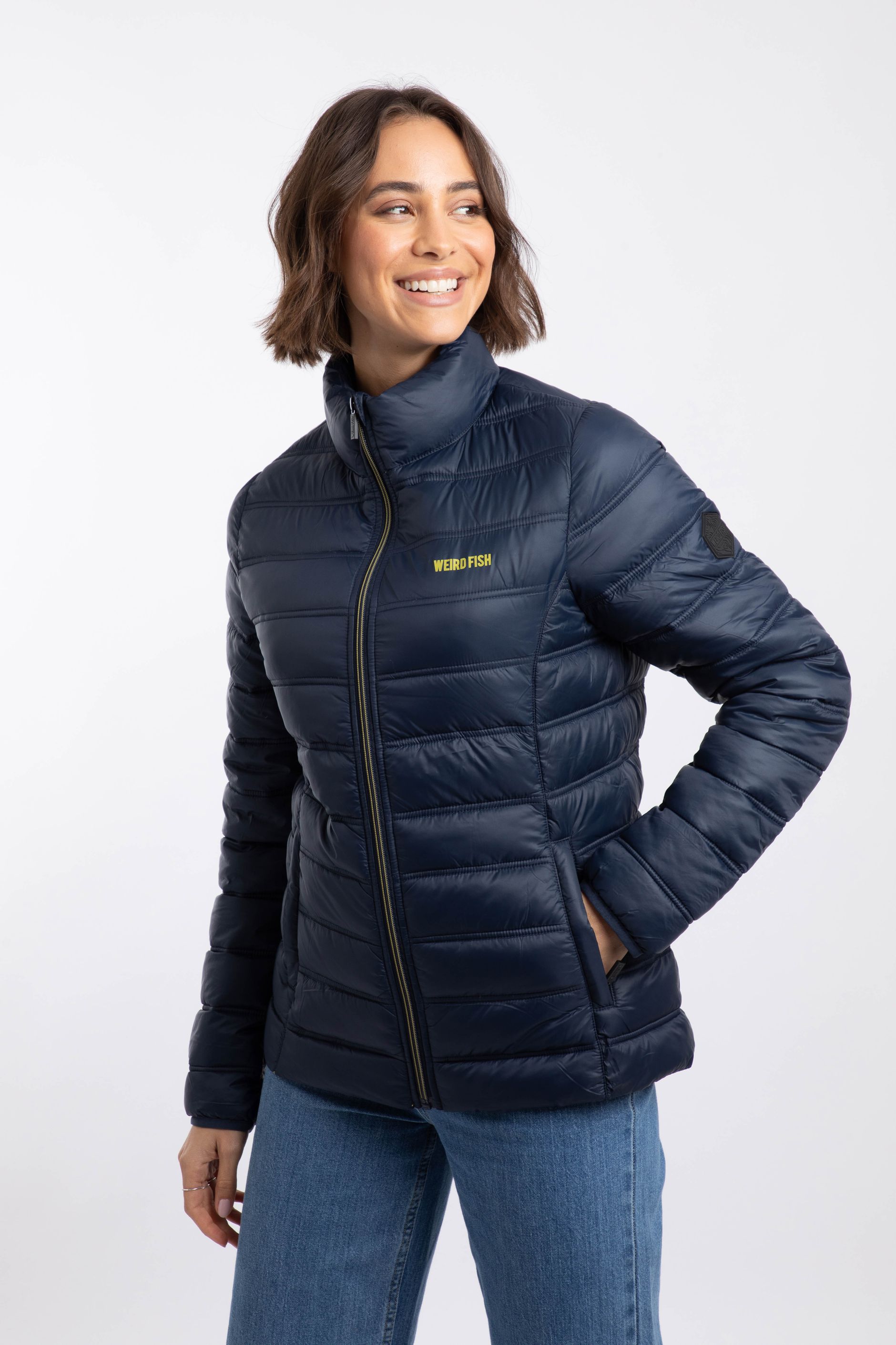 Travellia Lightweight Showerproof Padded Jacket Navy | Weird Fish