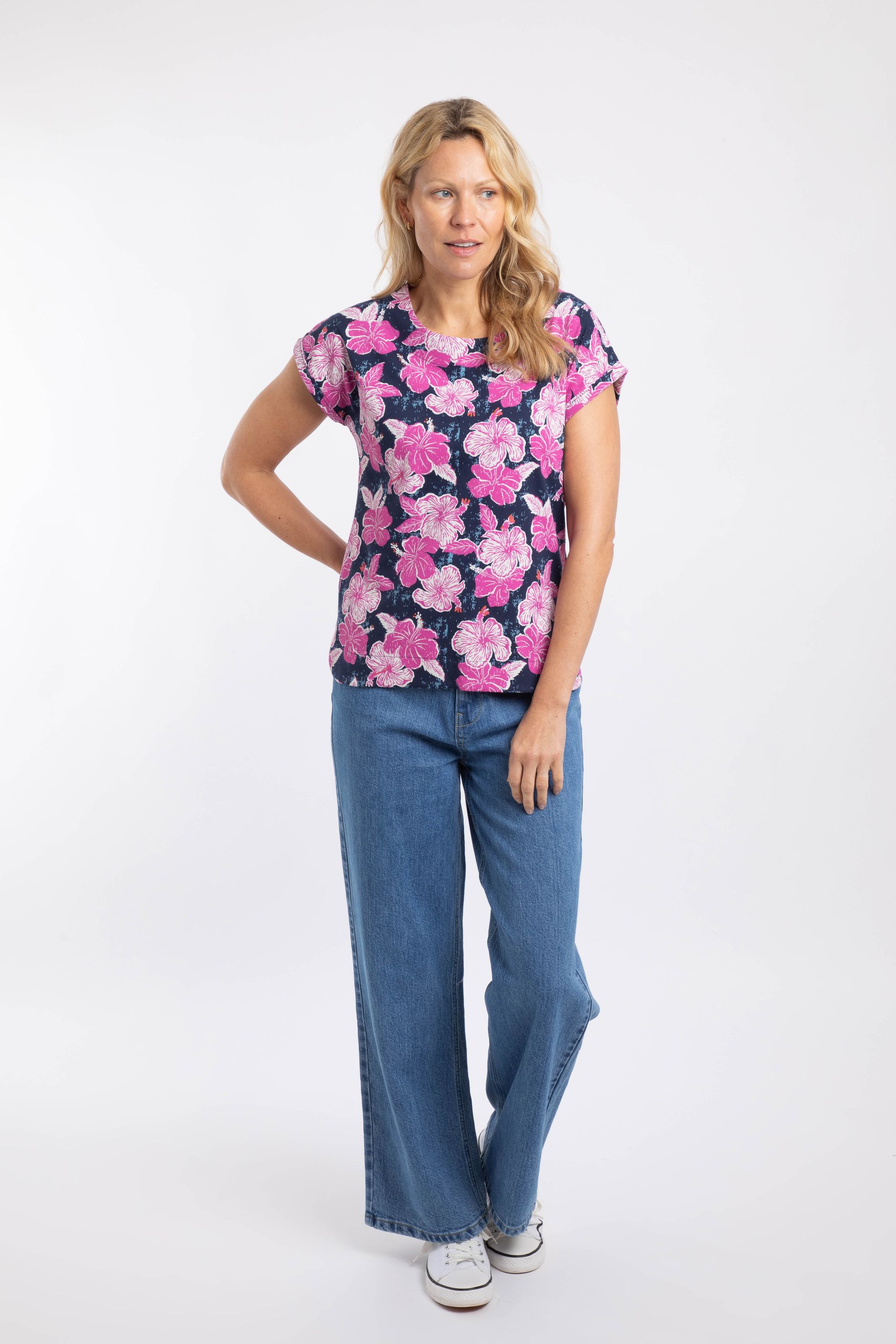 Paw Paw Printed Jersey T-Shirt Fuchsia Punch | Weird Fish