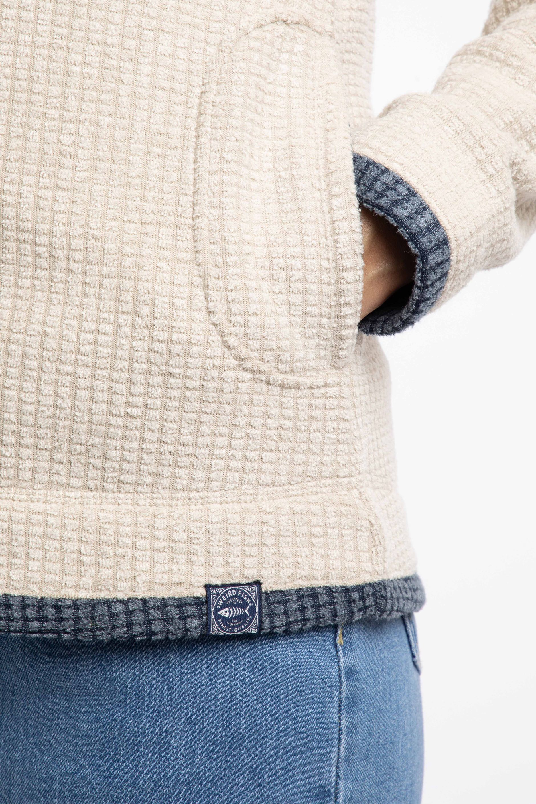 Ariana Full Zip Grid Fleece Ecru | Weird Fish