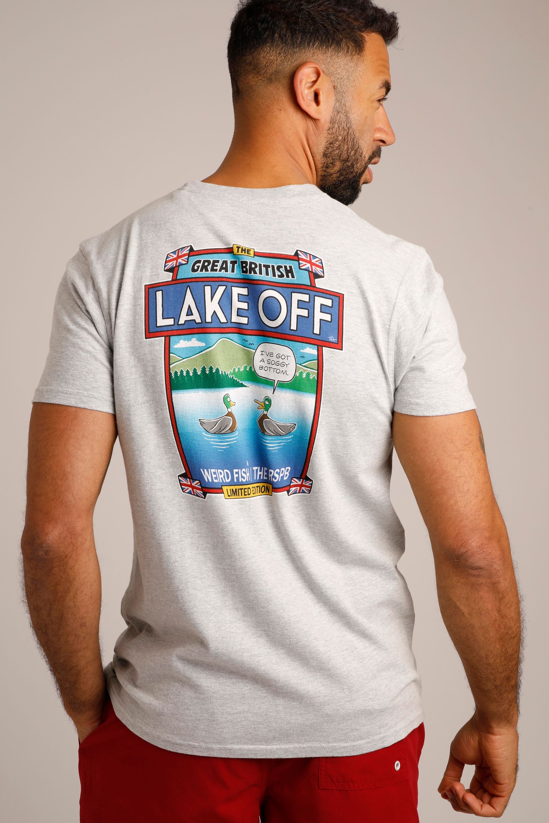 Lake Off Charity Artist T-Shirt RSPB Grey Marl | Weird Fish
