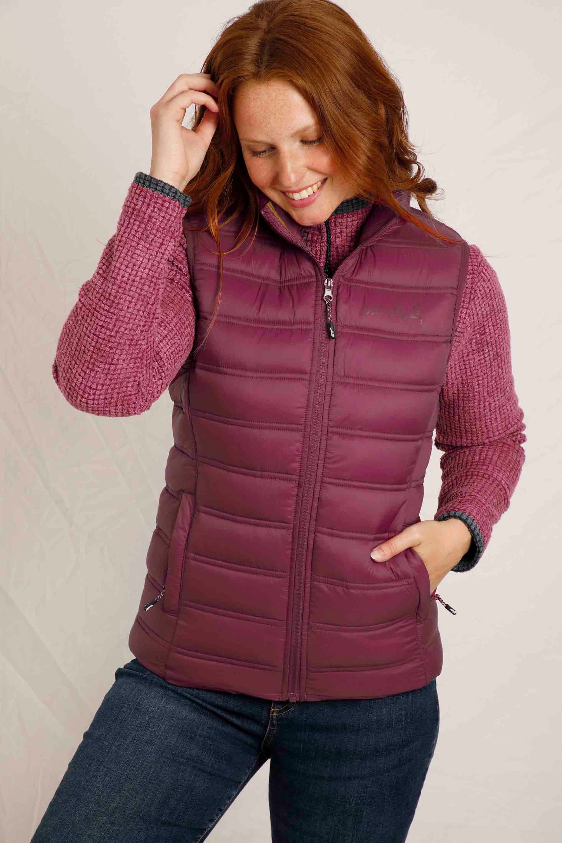 Atissa Lightweight Padded Gilet Mulberry | Weird Fish