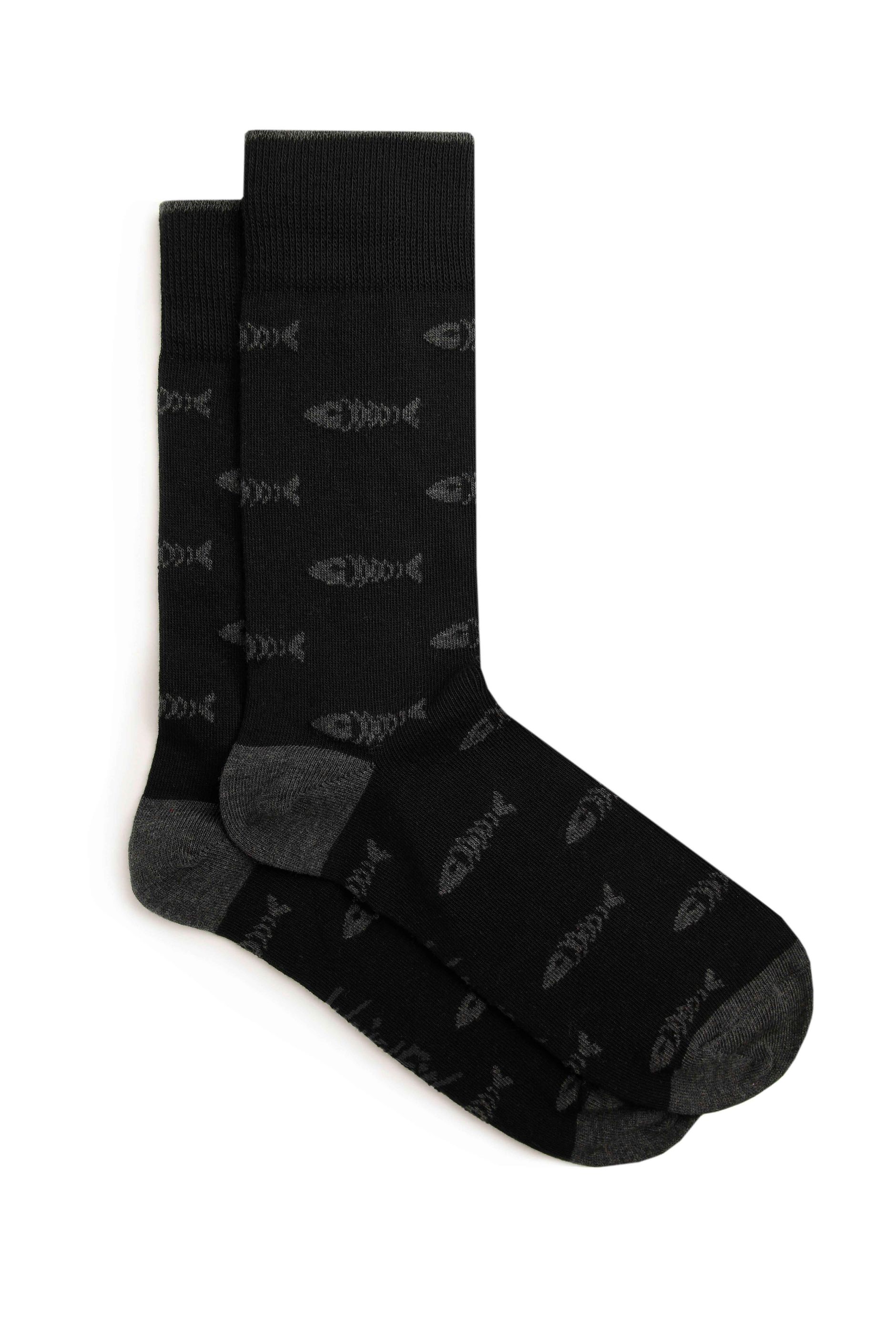 Ronan Branded Bones Socks 3 Pack Grey | Weird Fish