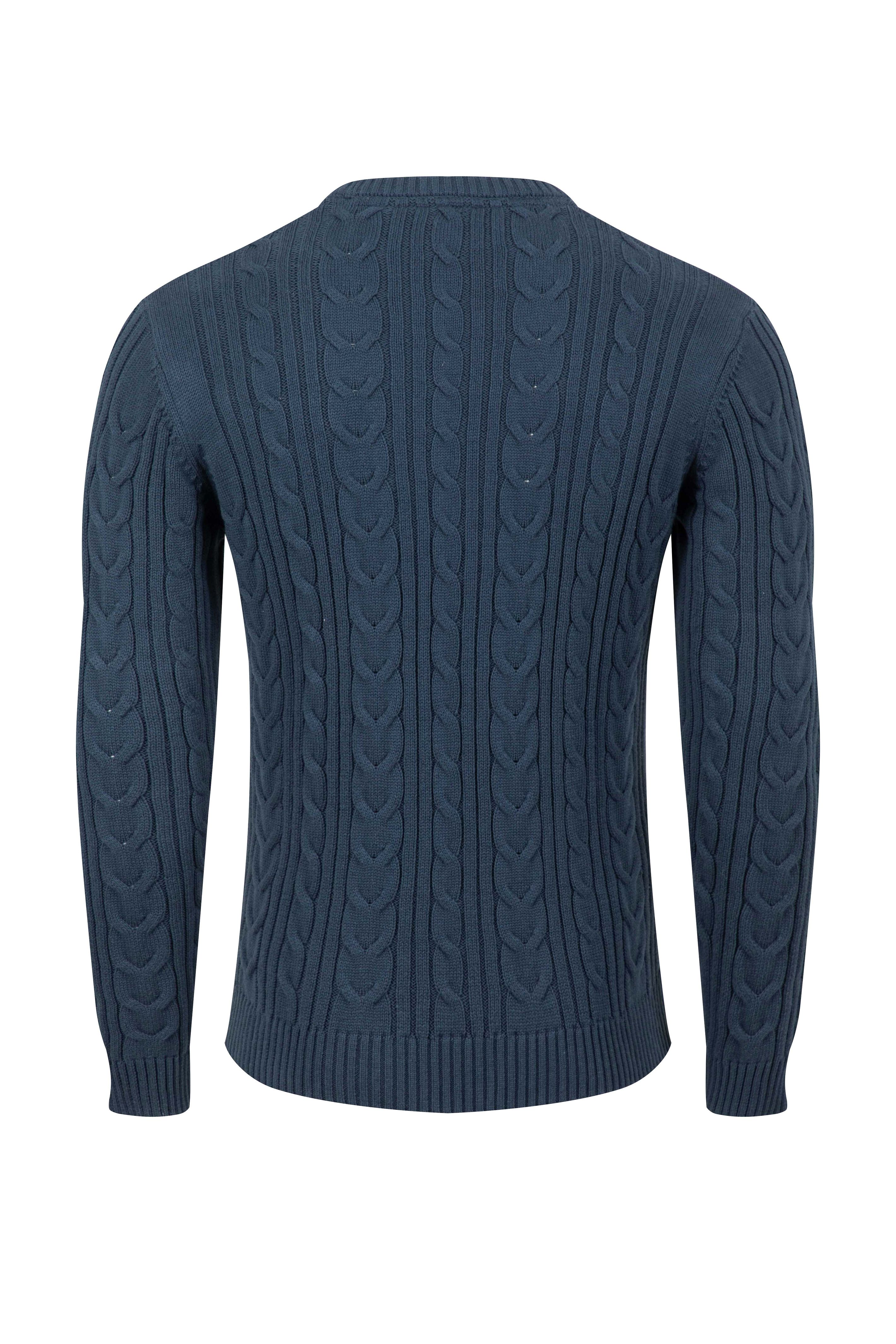 Griffen Cable Knit Jumper Navy | Weird Fish