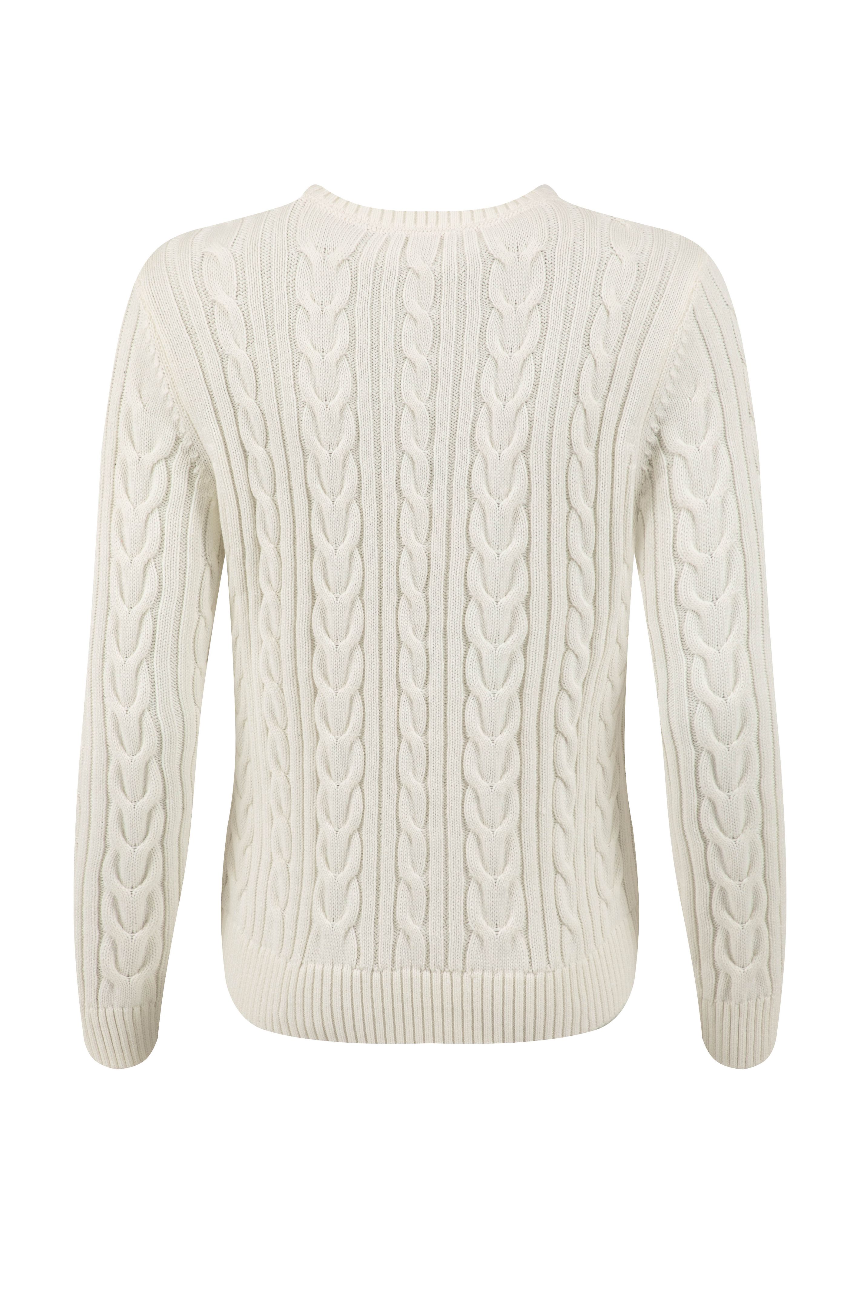 Amberise Crew Neck Cable Knit Jumper Light Cream | Weird Fish