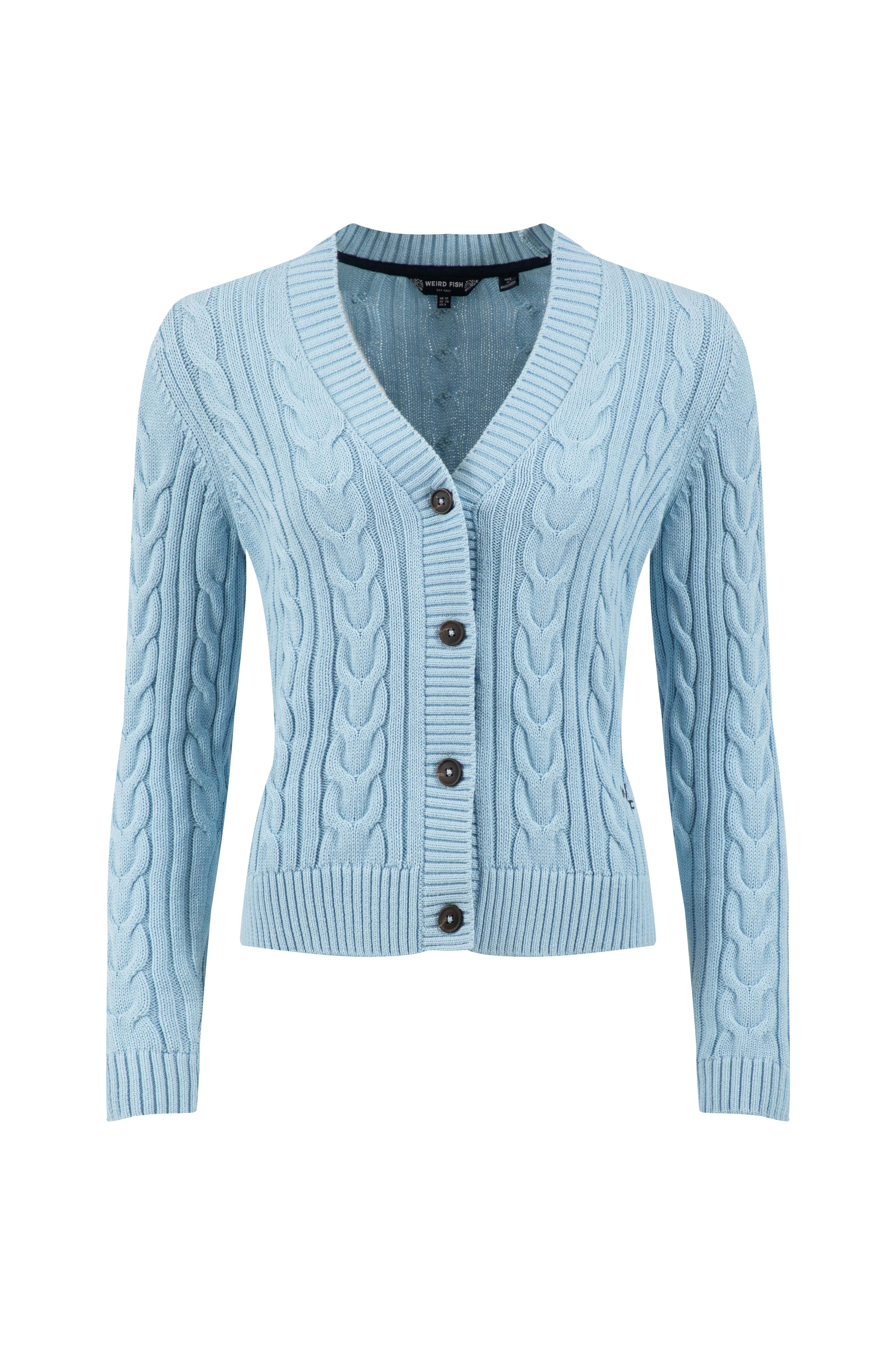Constance Cable Knit Cardigan Skyway | Weird Fish