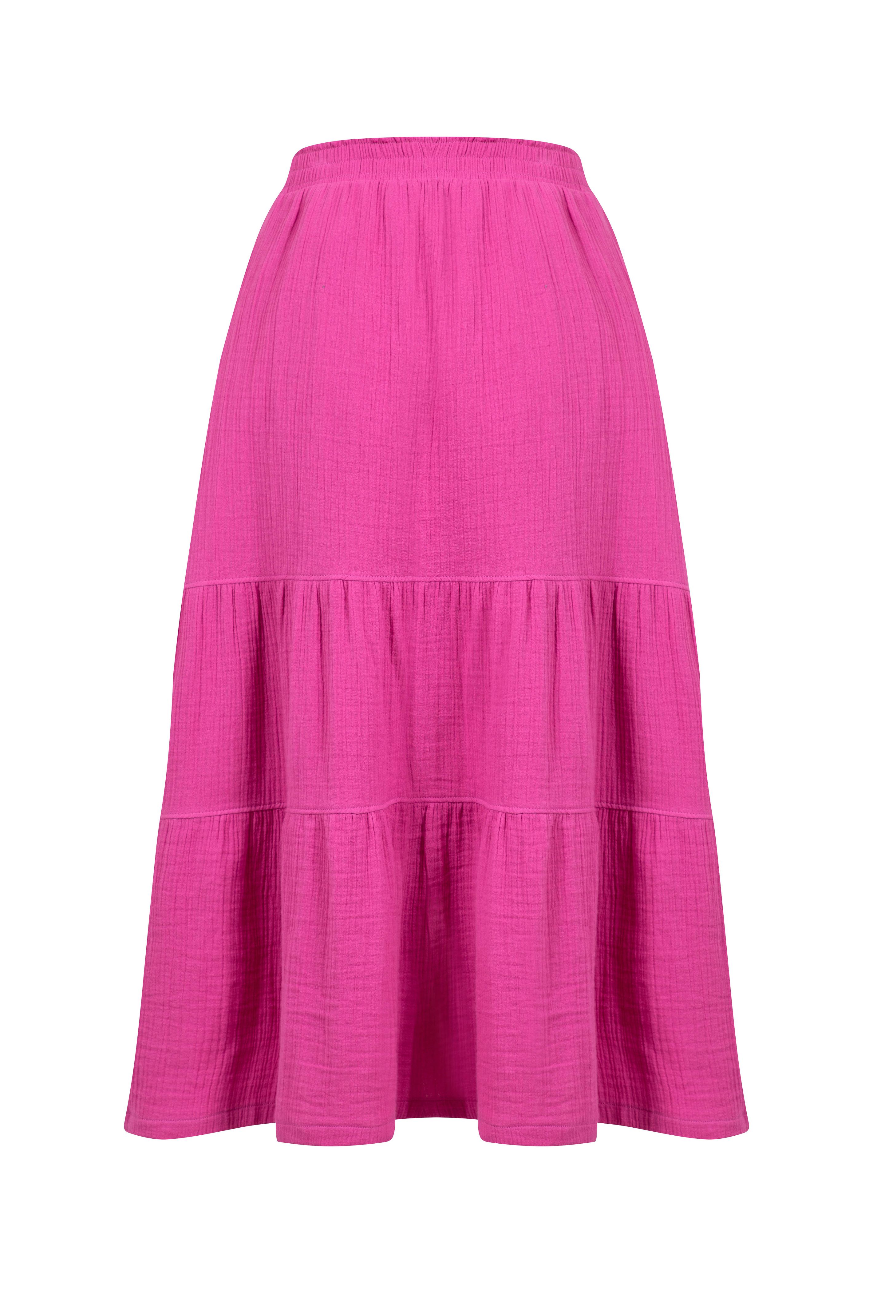 Lathika Double Cloth Tiered Midi Skirt Gerbera | Weird Fish