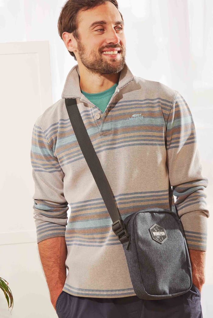 Caudale Heavyweight Stripe Rib Rugby Grey | Weird Fish