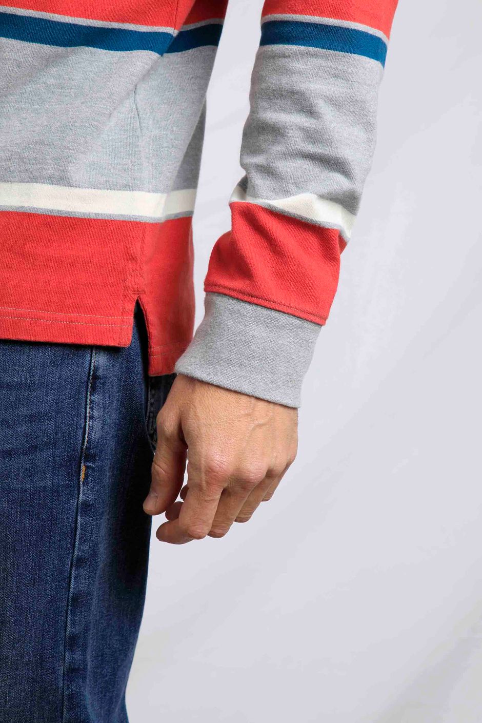 Laxton Organic Long Sleeve Stripe Rugby Baked Apple | Weird Fish