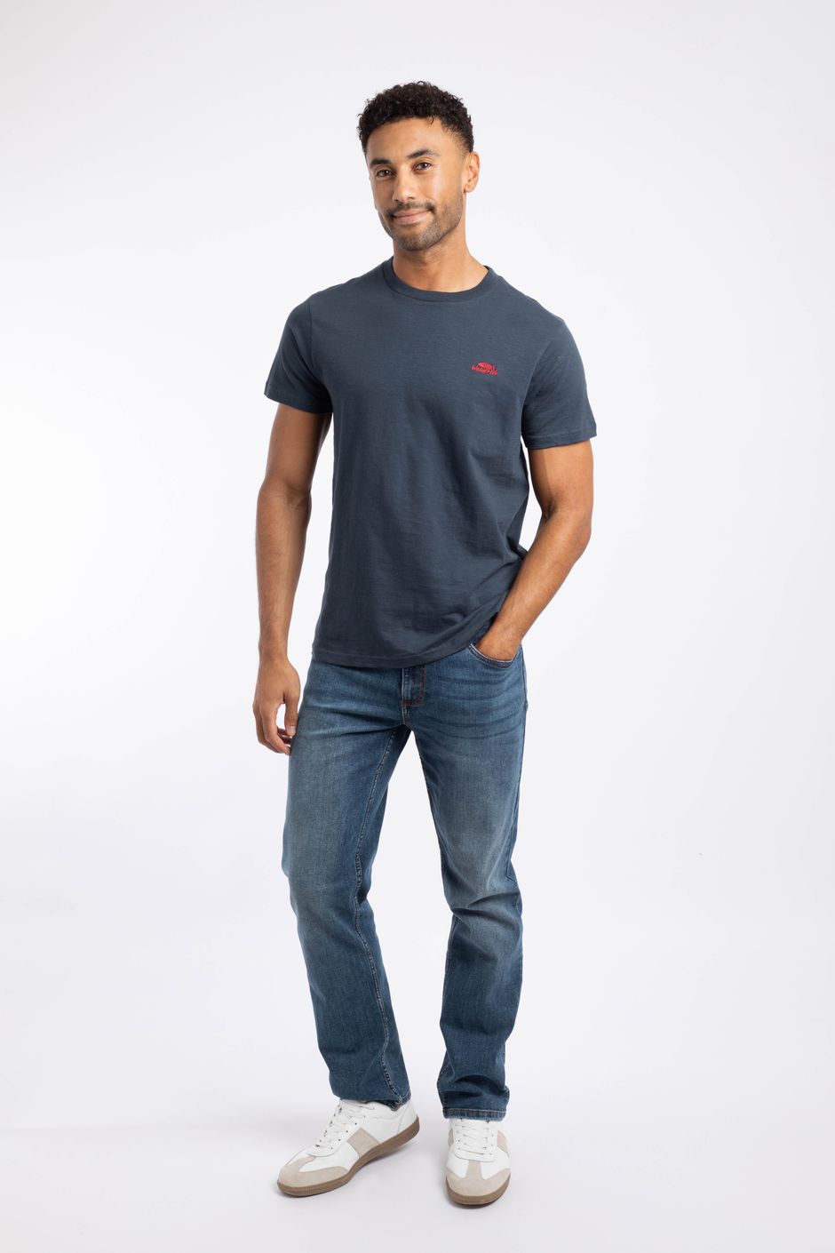 Fished Organic Cotton Branded T-Shirt Navy | Weird Fish