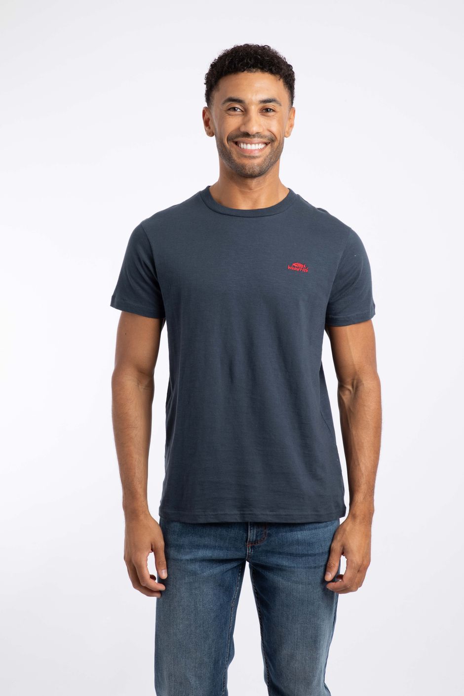 Fished Organic Cotton Branded T-Shirt Navy | Weird Fish