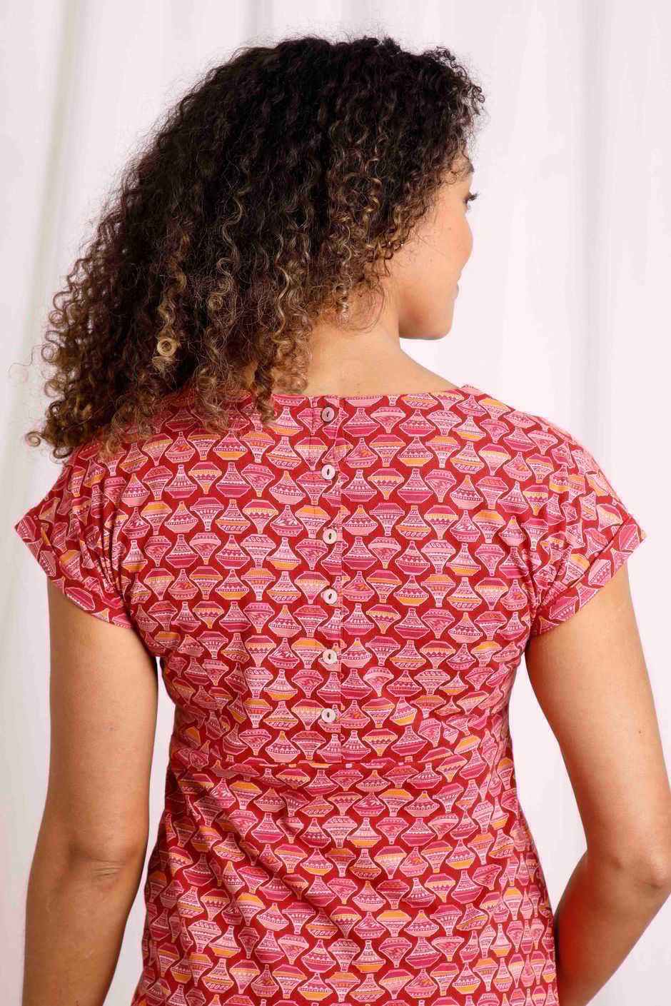 Tallahassee Organic Cotton Jersey Dress Barberry Red Marl | Weird Fish