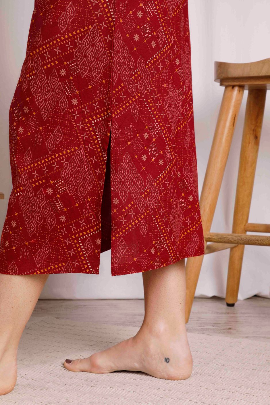 Gia Eco Viscose Printed Midi Skirt Chilli Red | Weird Fish