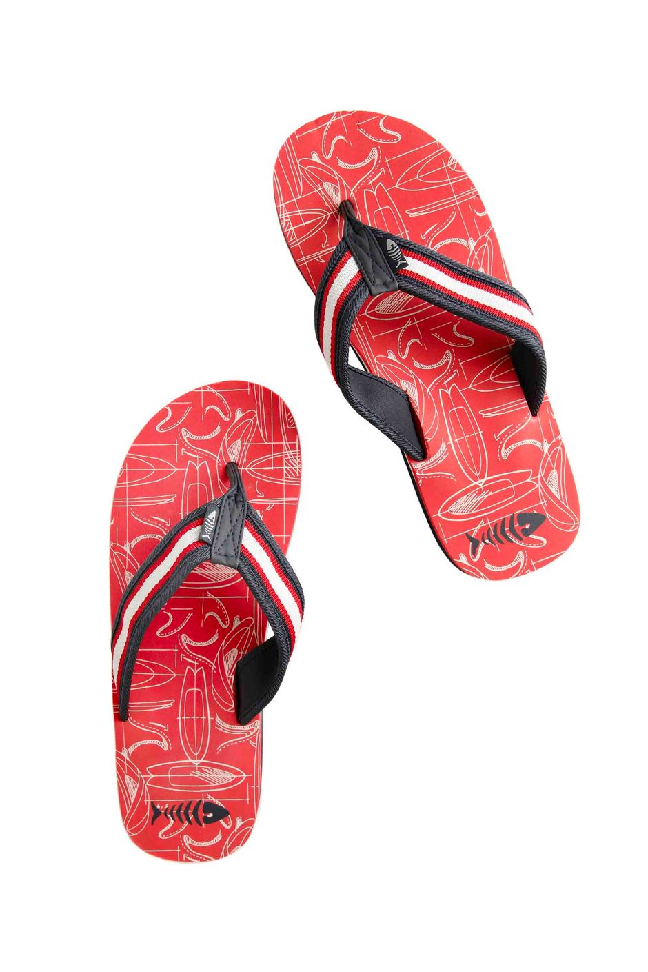 Derwent Printed Flip Flops Radical Red | Weird Fish