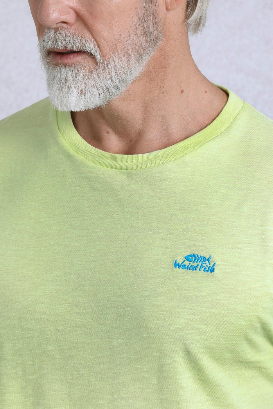 Fished Organic Cotton Branded T-Shirt Acid Lime | Weird Fish