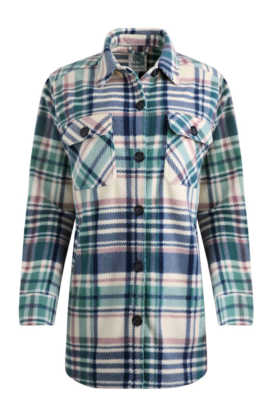 Autumn Oversized Check Fleece Shacket Dark Jade | Weird Fish