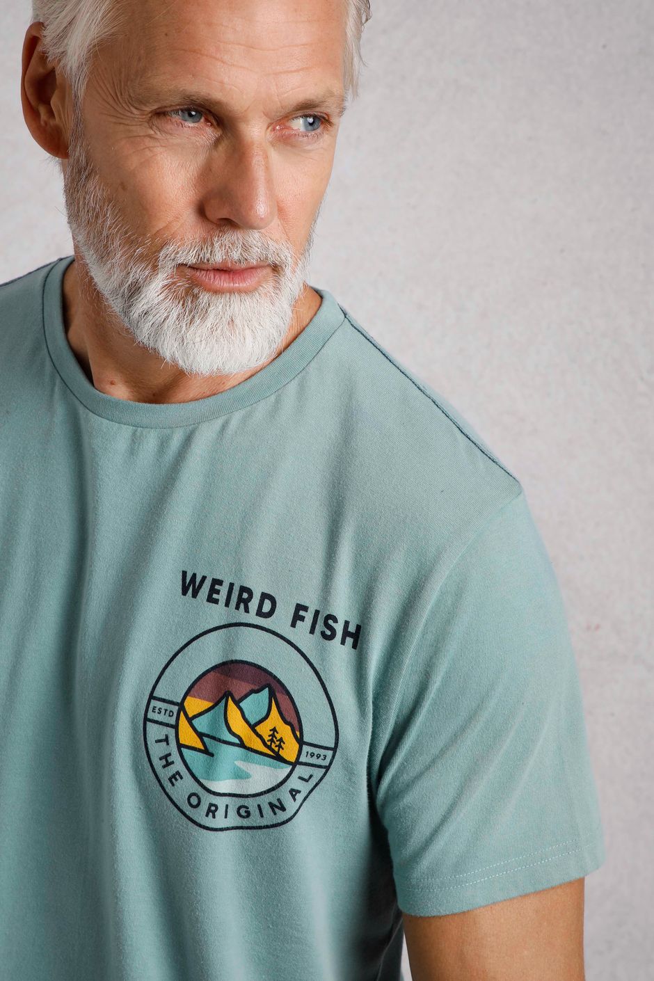 Andes Back Print Graphic T-Shirt Mineral Blue | Weird Fish