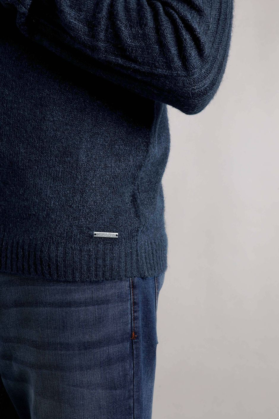Graham Eco Shawl Collar Jumper Navy | Weird Fish