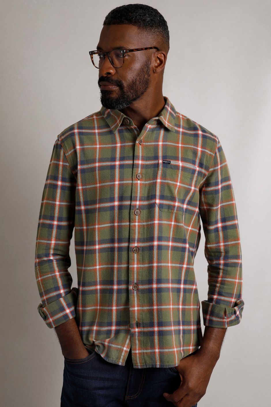 Chester Organic Cotton Flannel Check Shirt Celery | Weird Fish