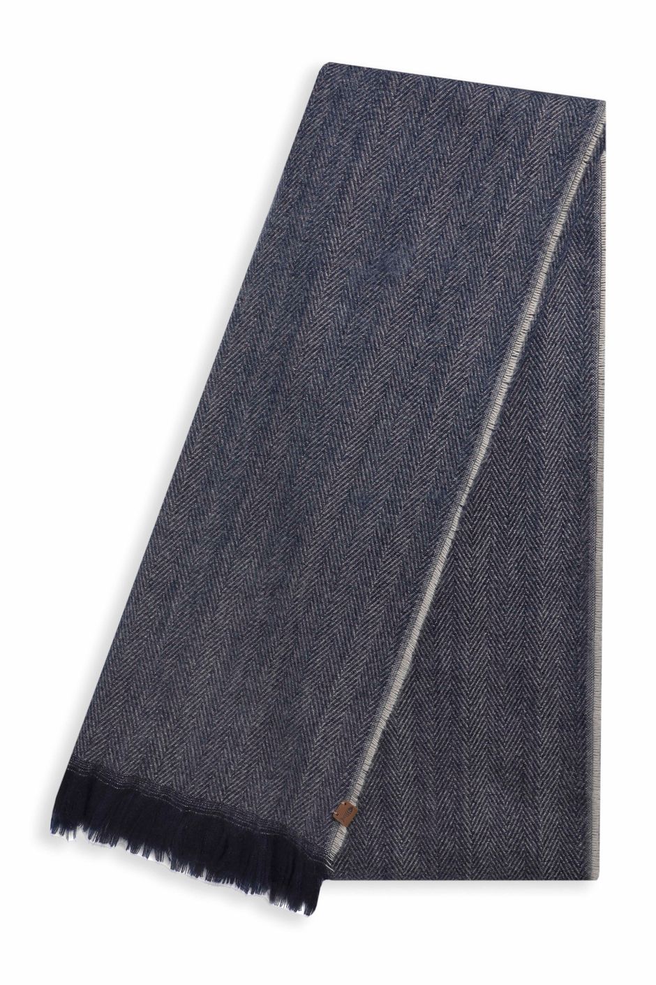 Brondby Eco Brushed Herringbone Scarf Navy | Weird Fish