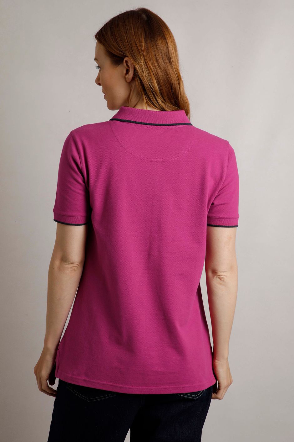 Pammie Pique Polo Shirt Dark Raspberry | Weird Fish