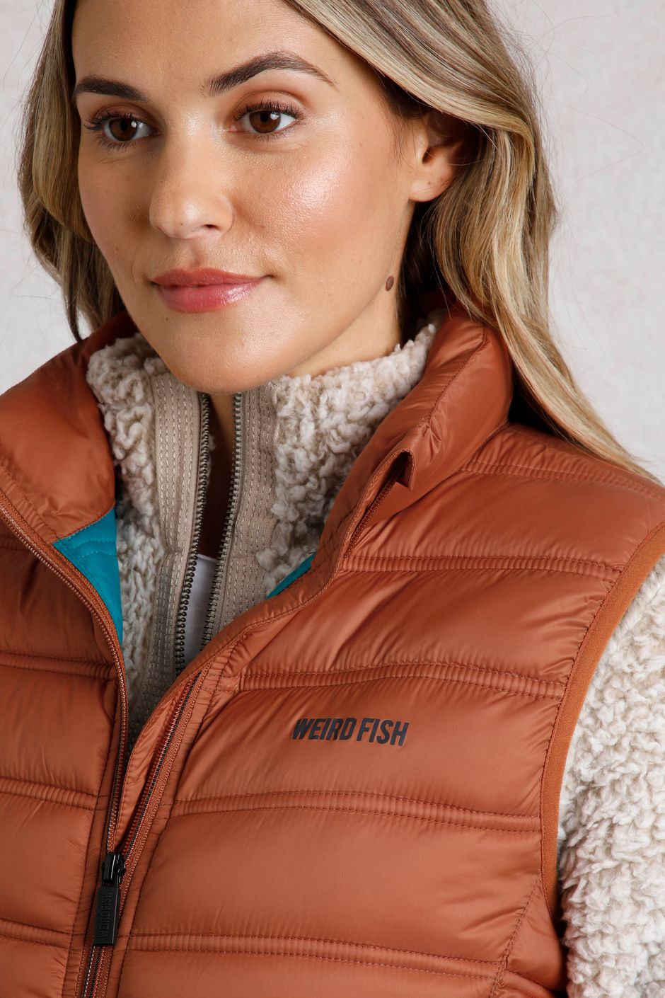 Atissa Lightweight Padded Gilet Rust | Weird Fish