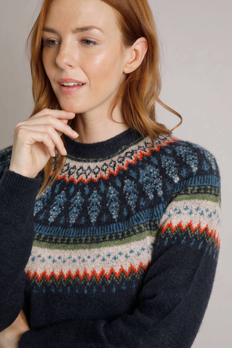 Lowell Fair Isle Jumper Navy | Weird Fish