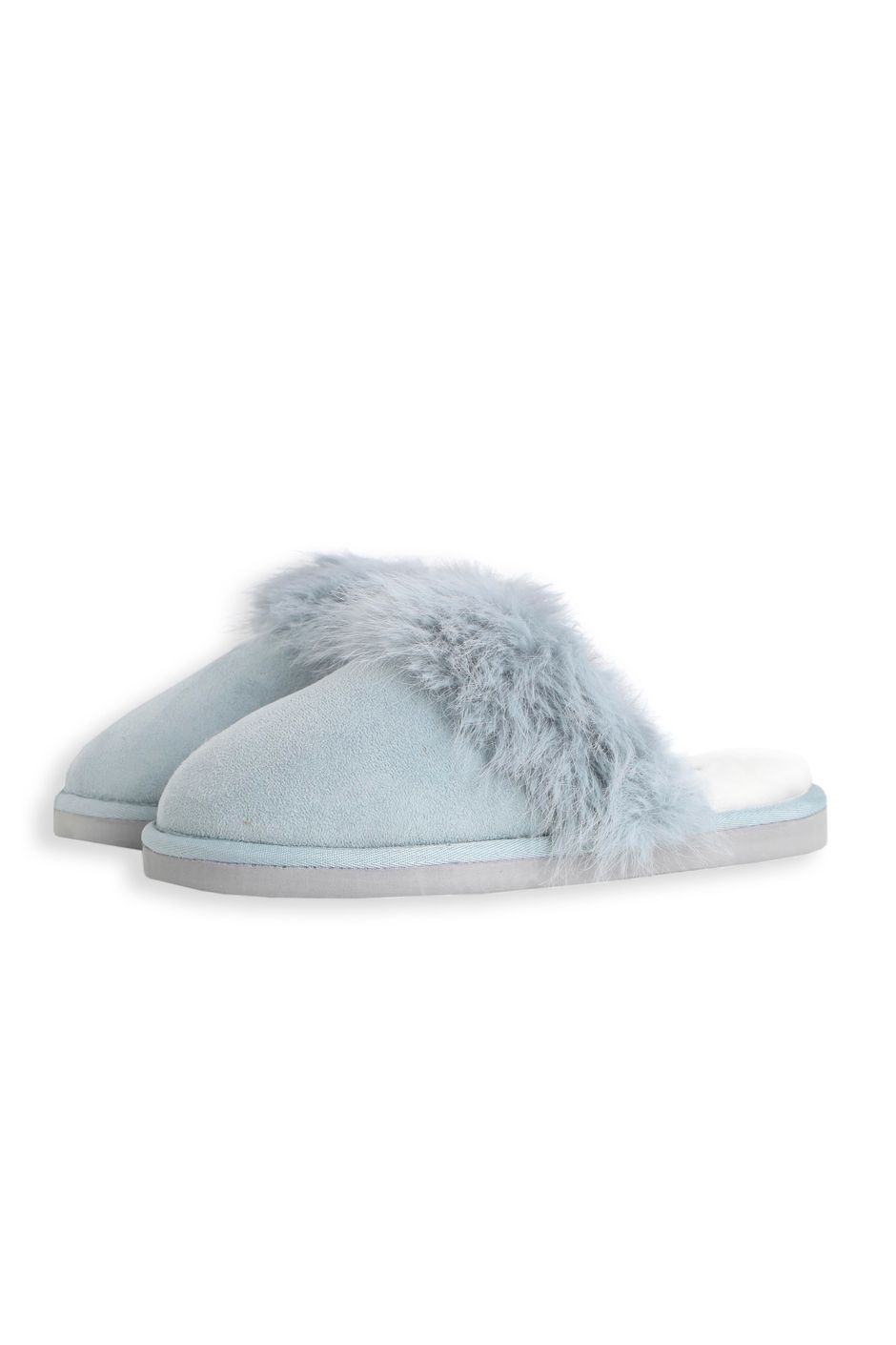 Willow Mule Fluffy Slippers Teal Blue | Weird Fish