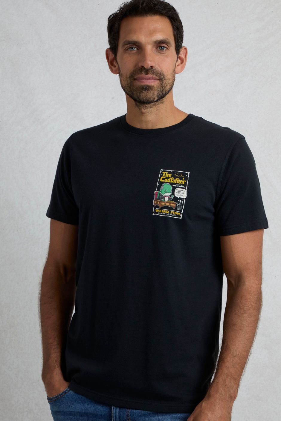 Codfather Back Print Artist T-Shirt Black | Weird Fish