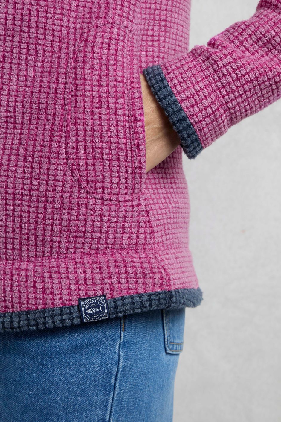 Ariana Eco Full Zip Grid Fleece Dark Raspberry | Weird Fish