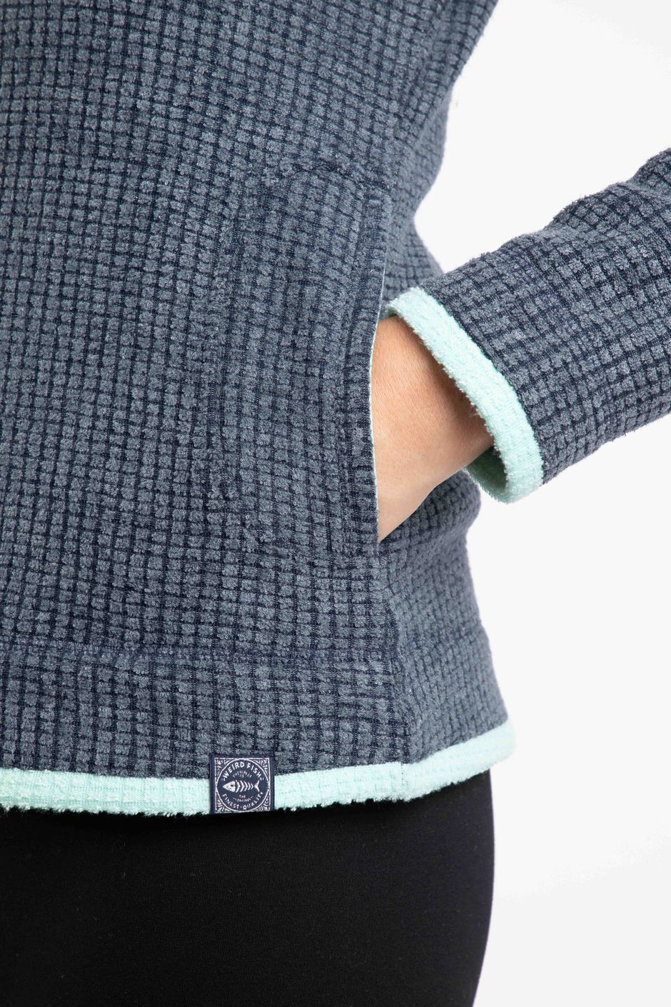 Ariana Full Zip Grid Fleece Rich Navy | Weird Fish