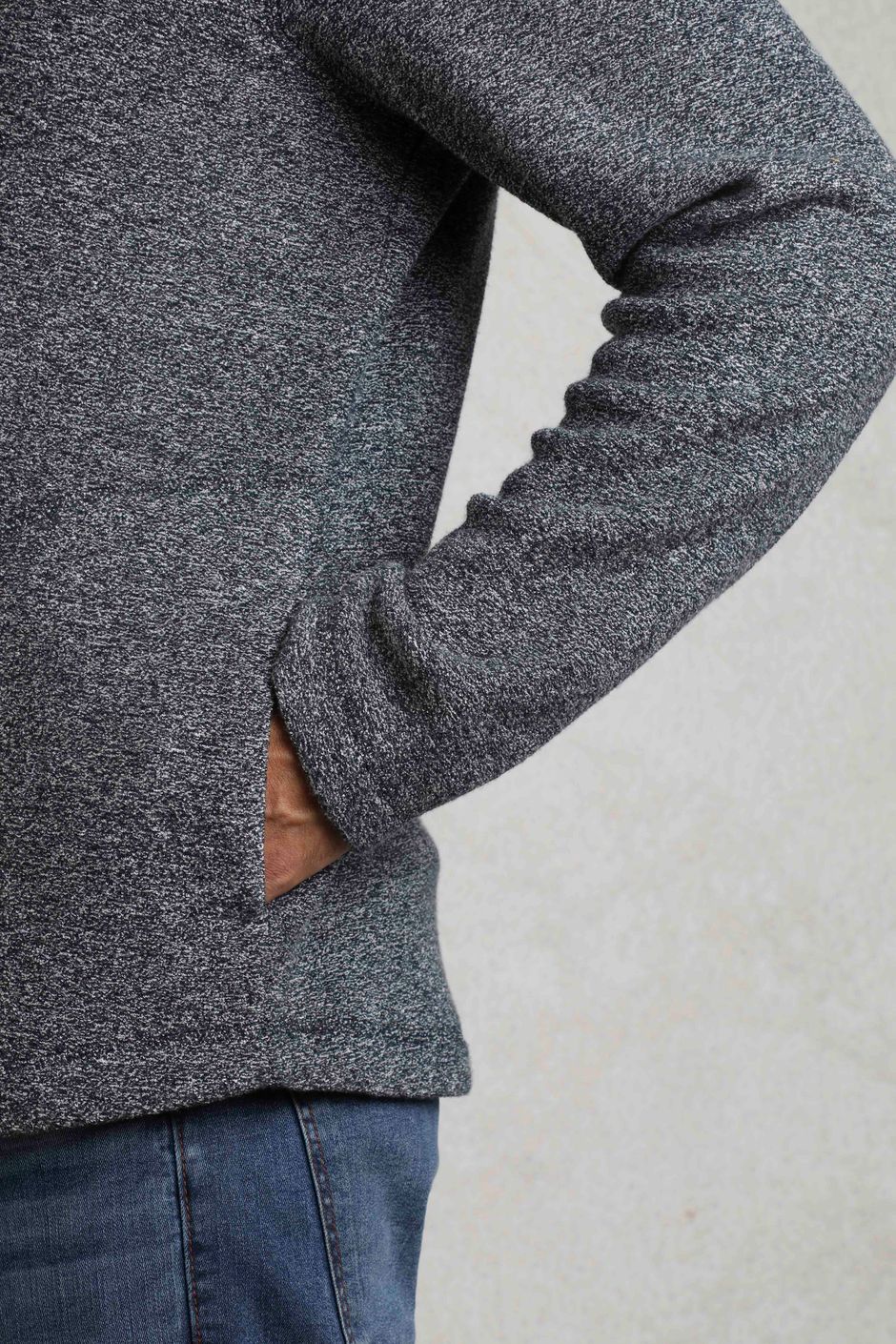 Laramie Eco 1/4 Zip Snow Marl Fleece Navy | Weird Fish