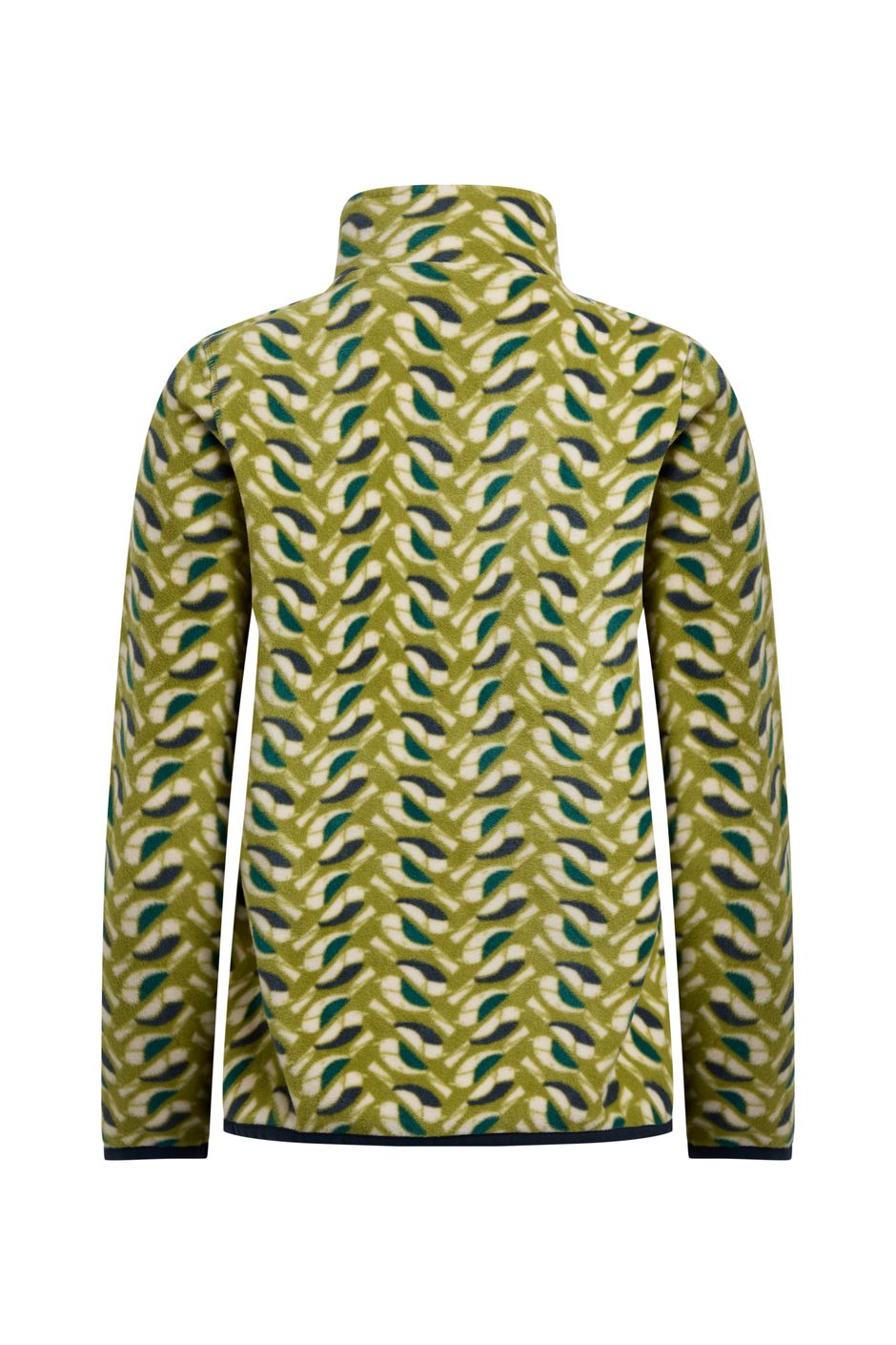 Reena 1/4 Zip Printed Microfleece Warm Olive | Weird Fish