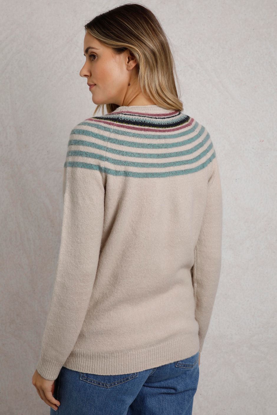 Sinatra Eco Patterned Knit Jumper Ecru | Weird Fish