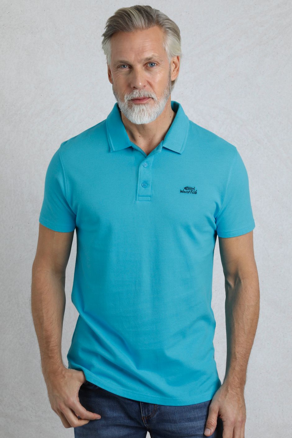 Giles Pique Polo Shirt Vivid Blue | Weird Fish