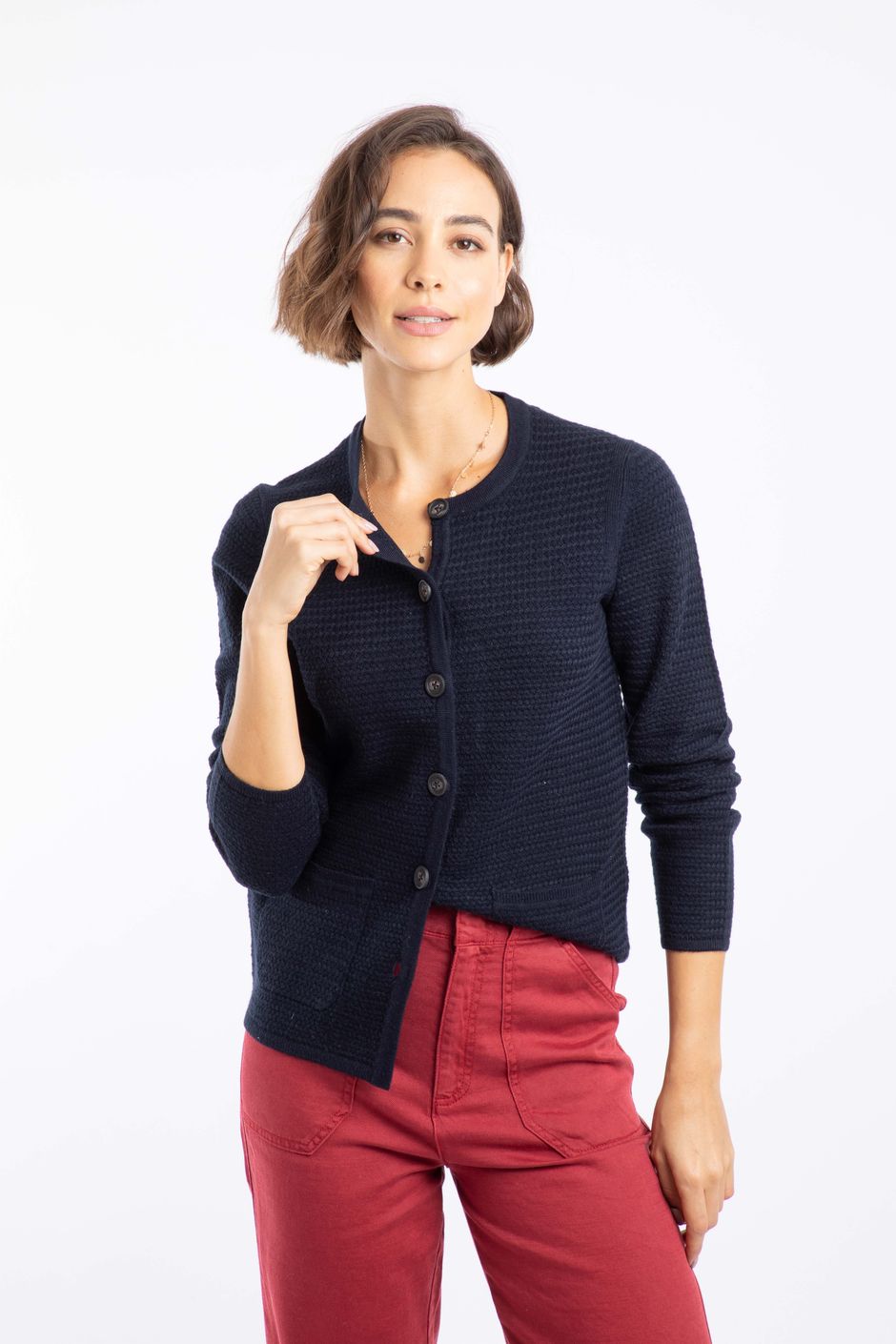 Hayley Knitted Cardigan Navy | Weird Fish
