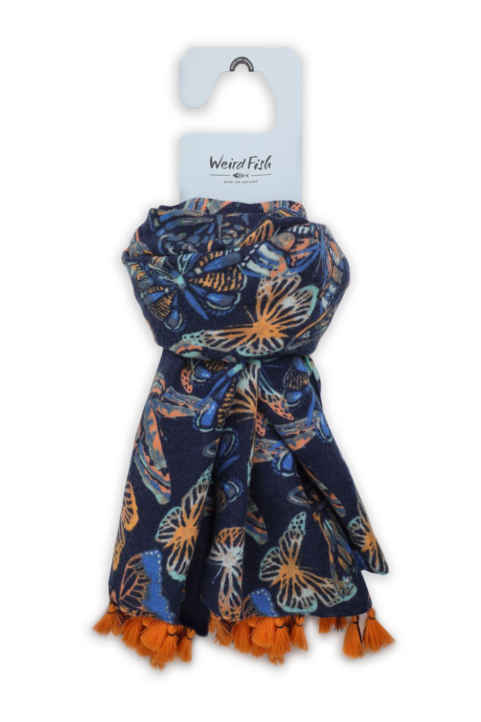Marelia Eco Printed Scarf Dark Blue | Weird Fish