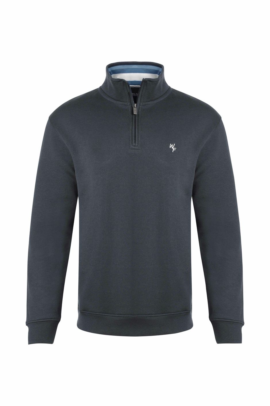 Archer Eco WF Branded 1/4 Zip Sweatshirt Navy | Weird Fish