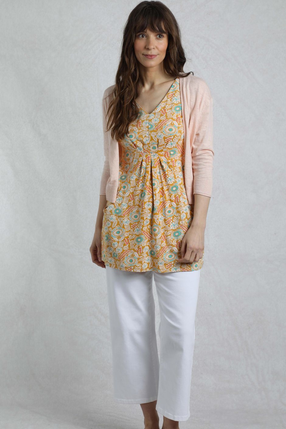 Indus Printed Jersey Tunic Deep Amber | Weird Fish