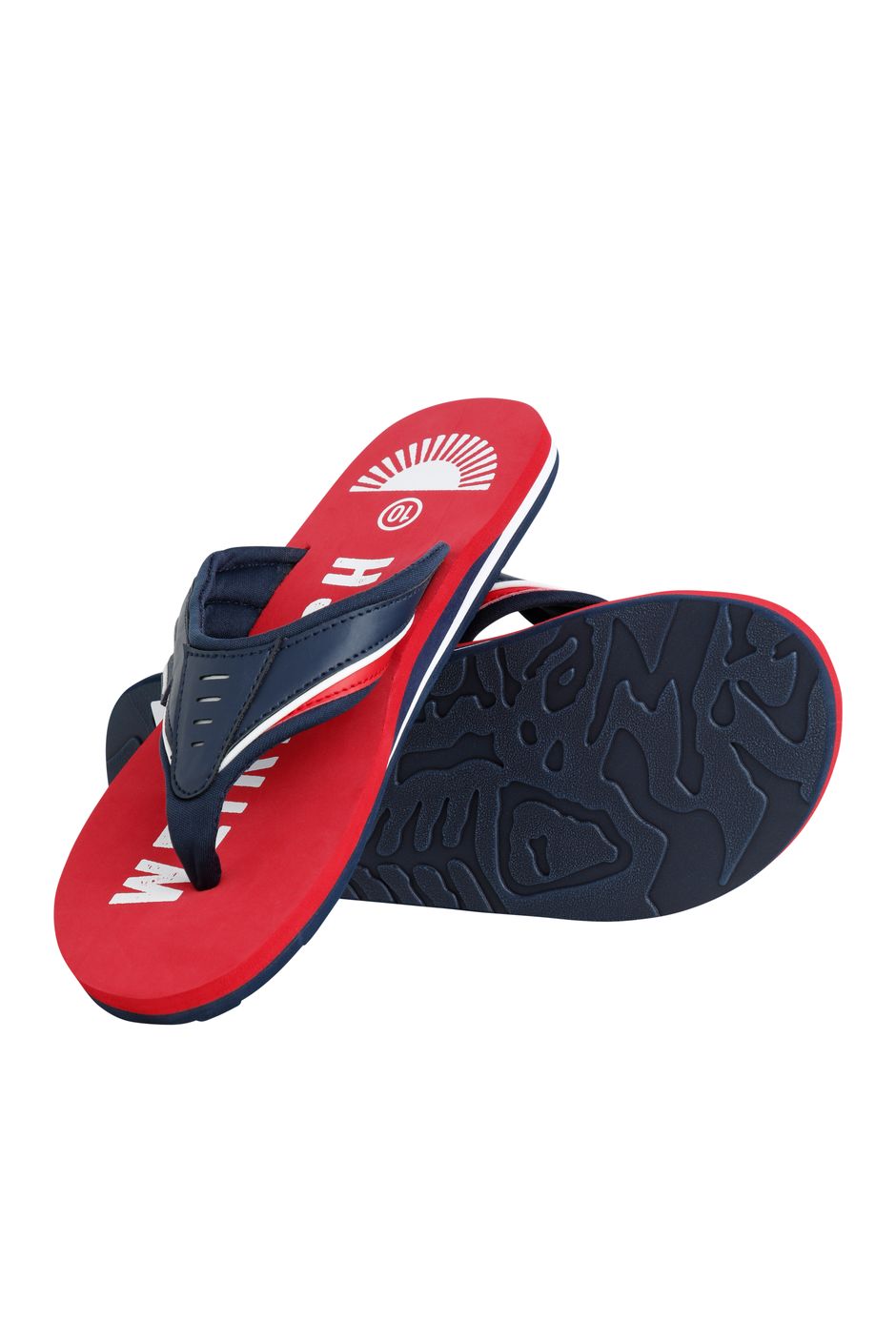 Columbus Branded Flip Flops Retro Red | Weird Fish