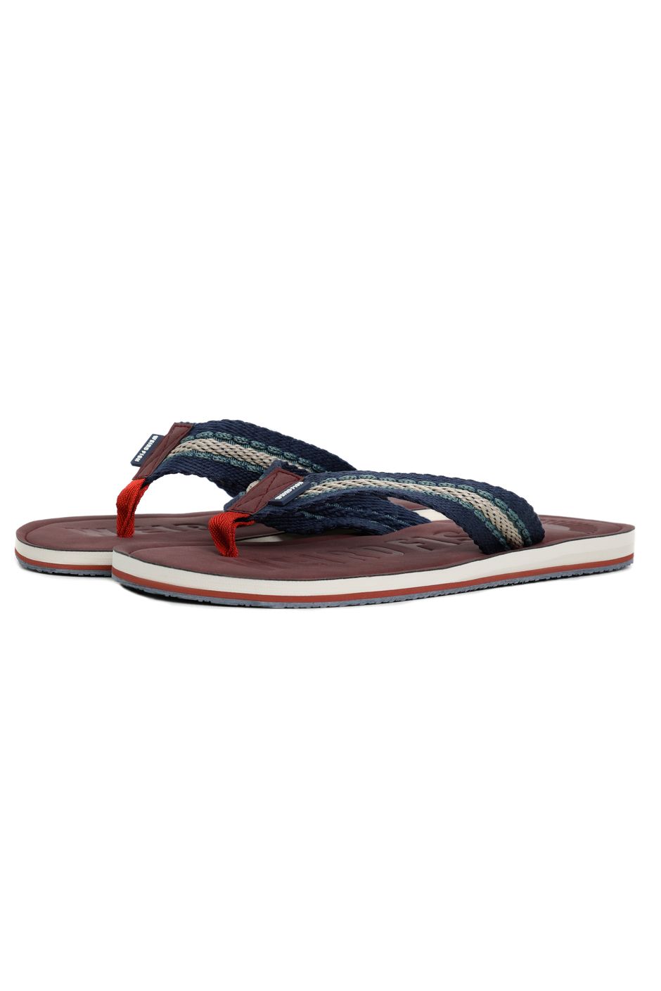 Malham Leather Look Flip Flops Dark Blue | Weird Fish