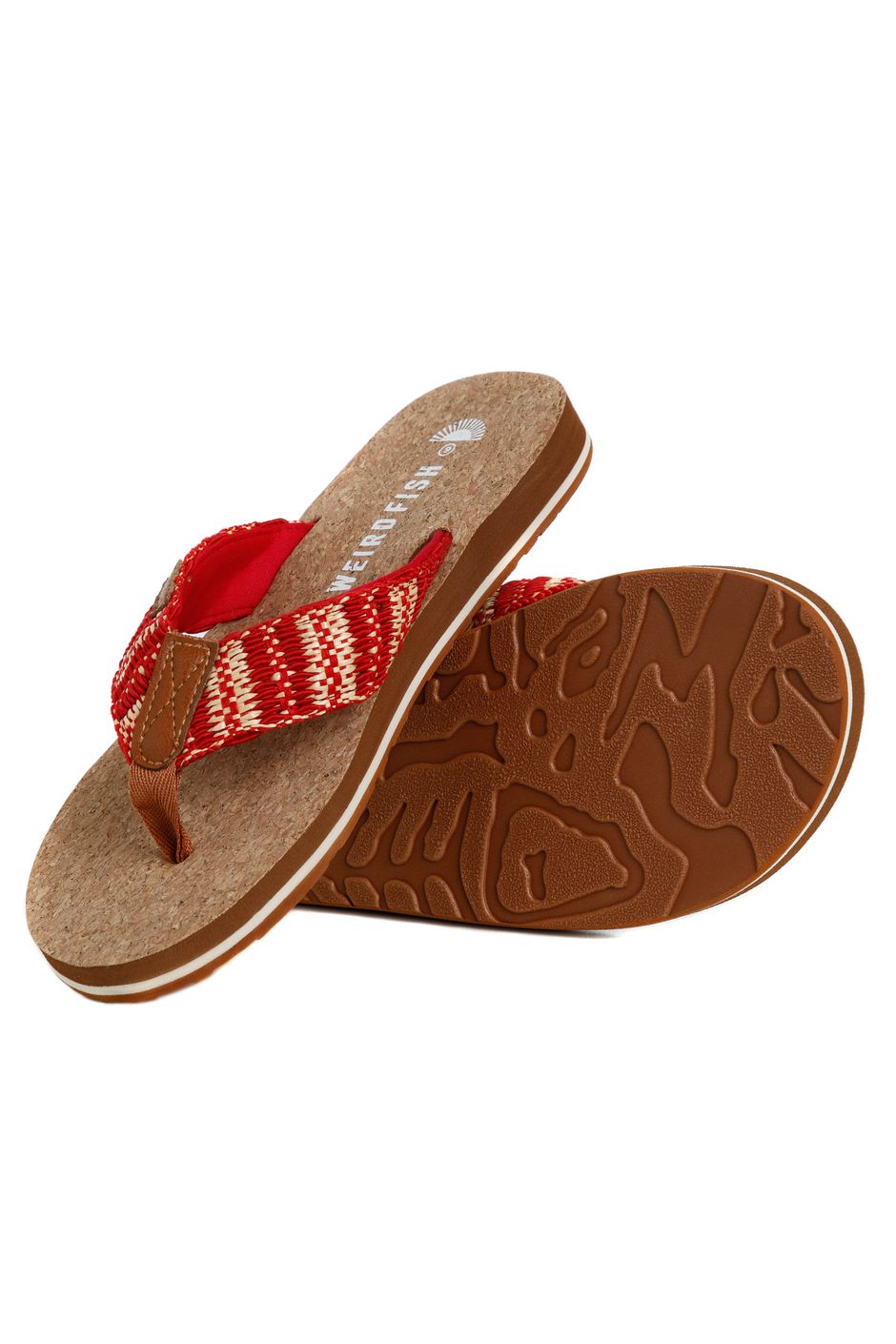 Arundel Cork Flip Flops Tango Red | Weird Fish